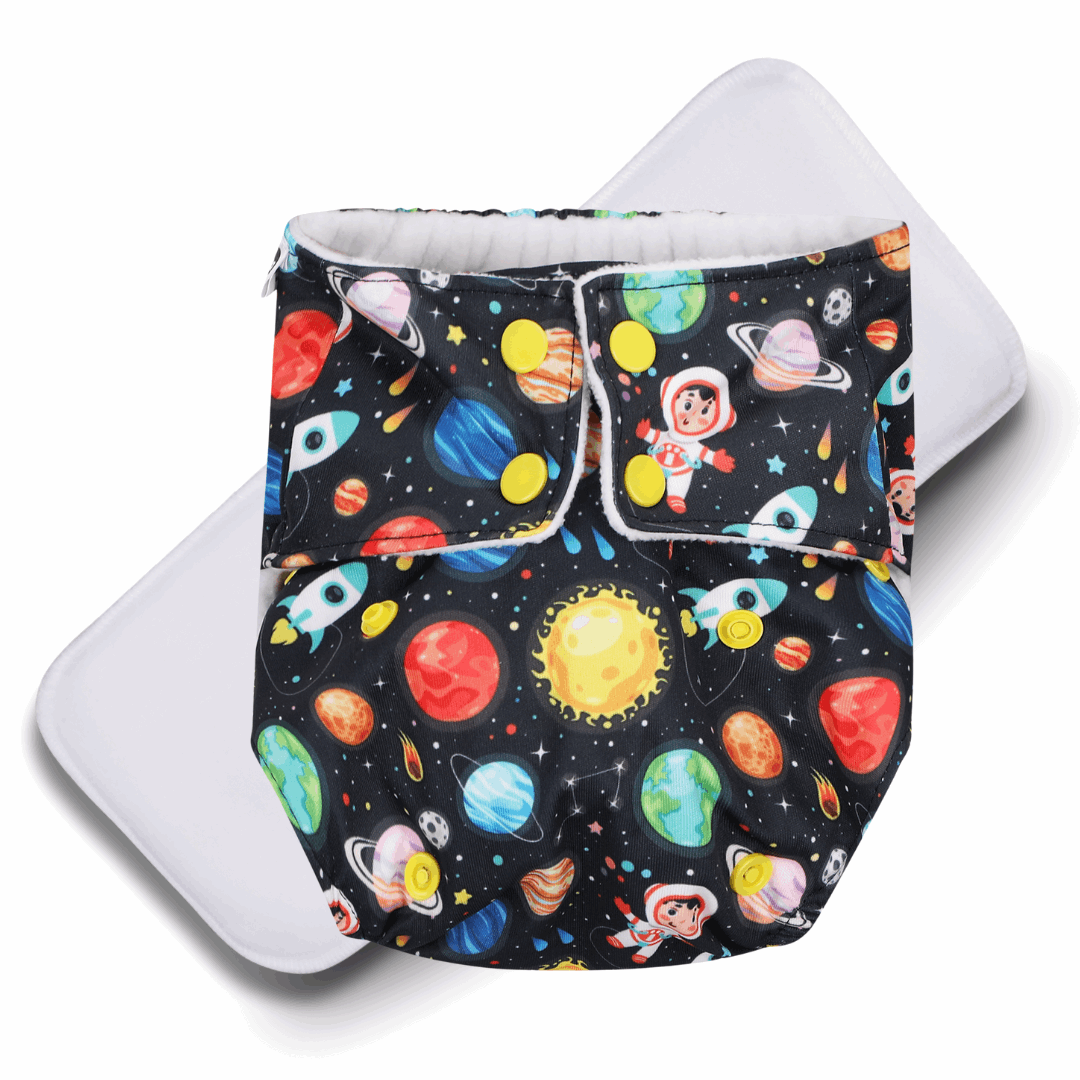 Cloth Diapers with Insert and Free Wet Bag | Cosmic Dreams - Pack of 1 ...